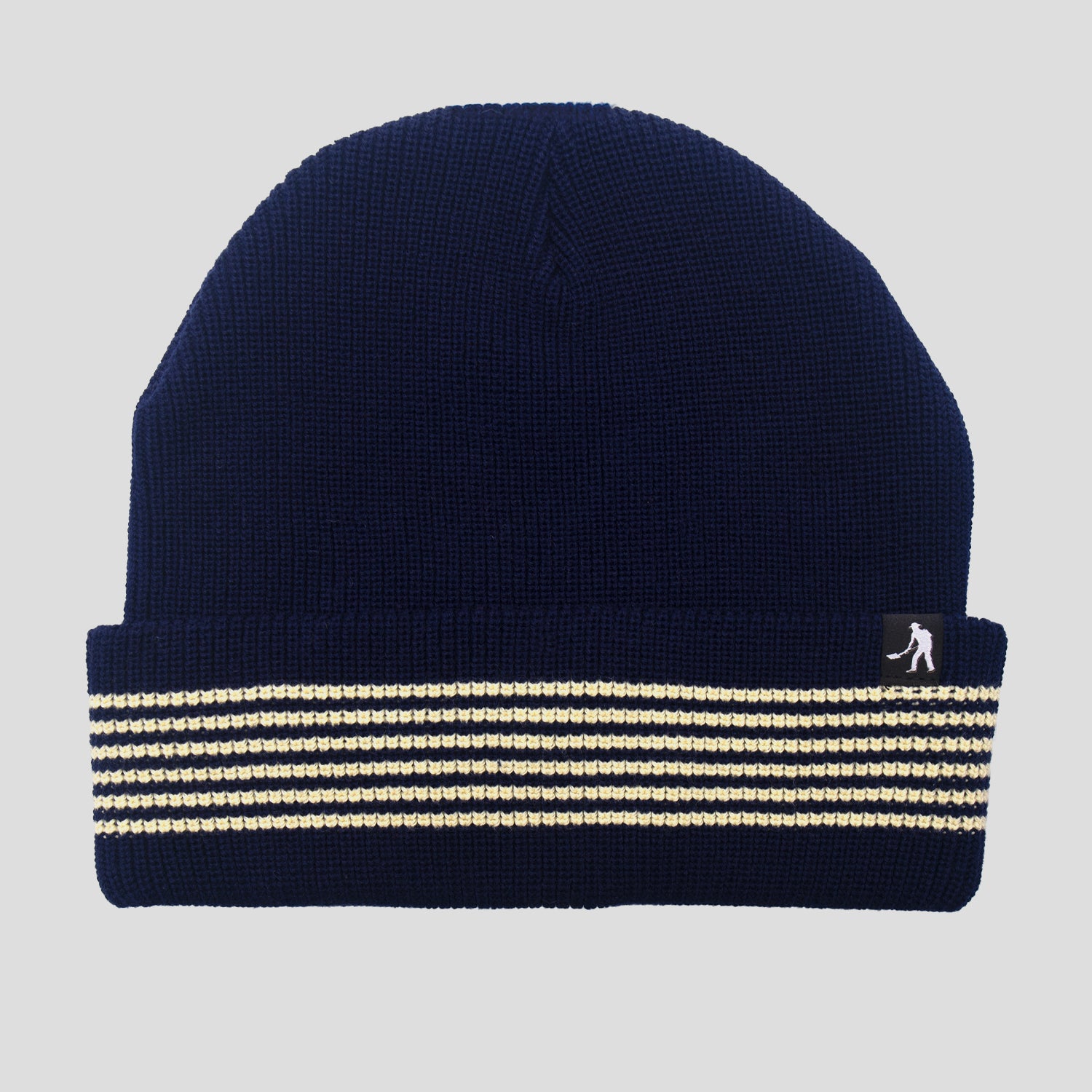 Pass~Port Organic Cotton Stripe Knit Beanie - Navy / Cream